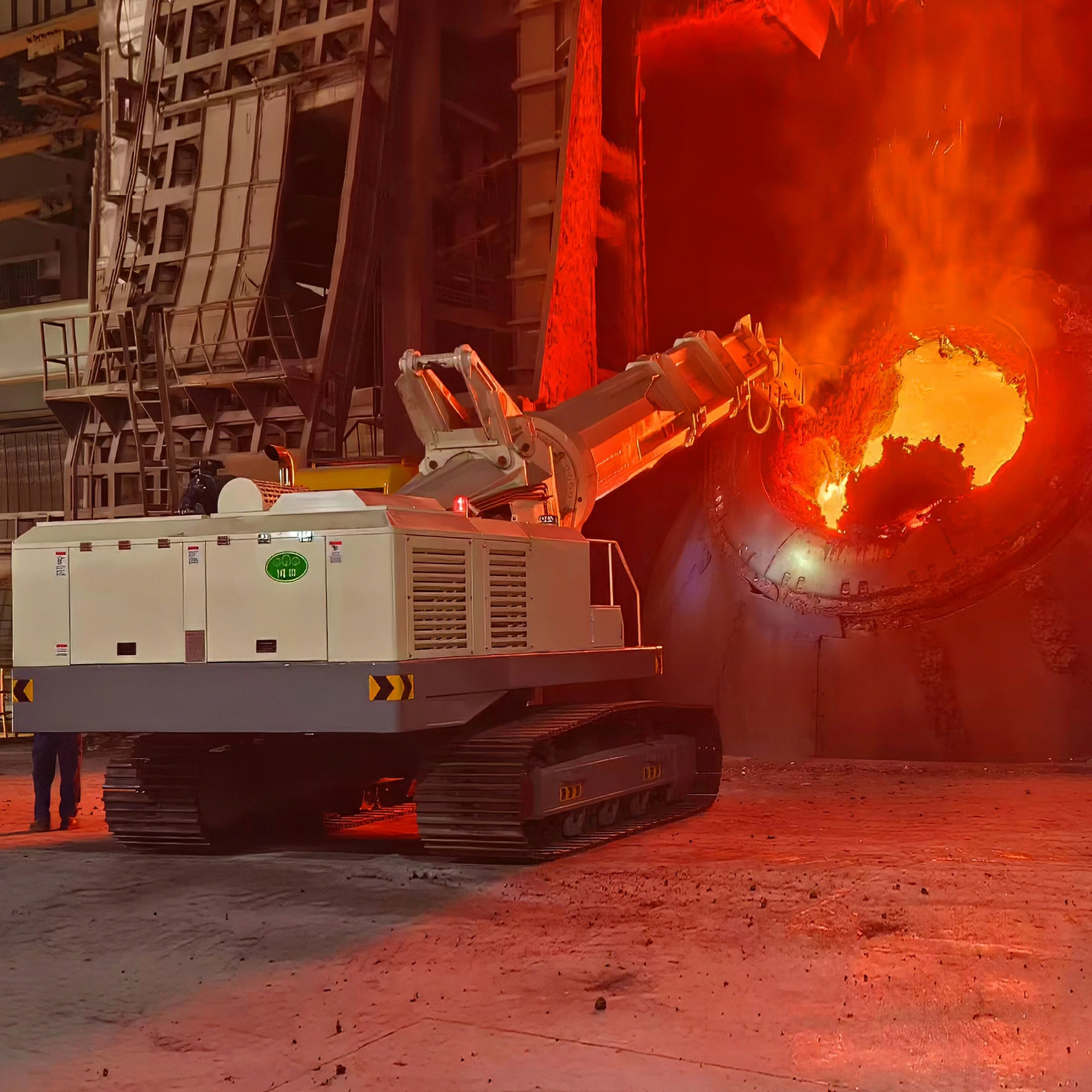 Applicable to steel plant converter, ladle lining cleaning machine ...